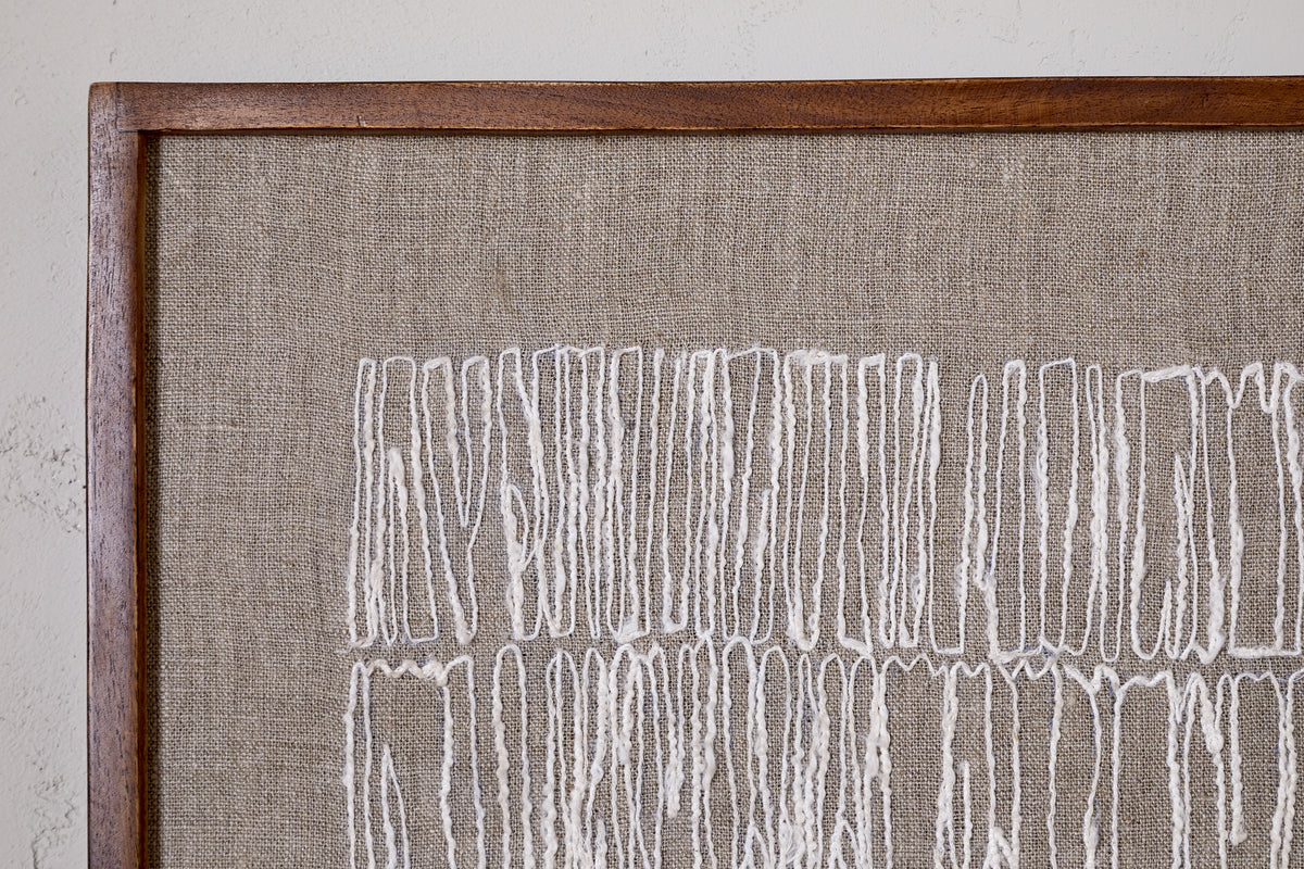 Birala Hand Stitched Wall Art - Natural-nkuku